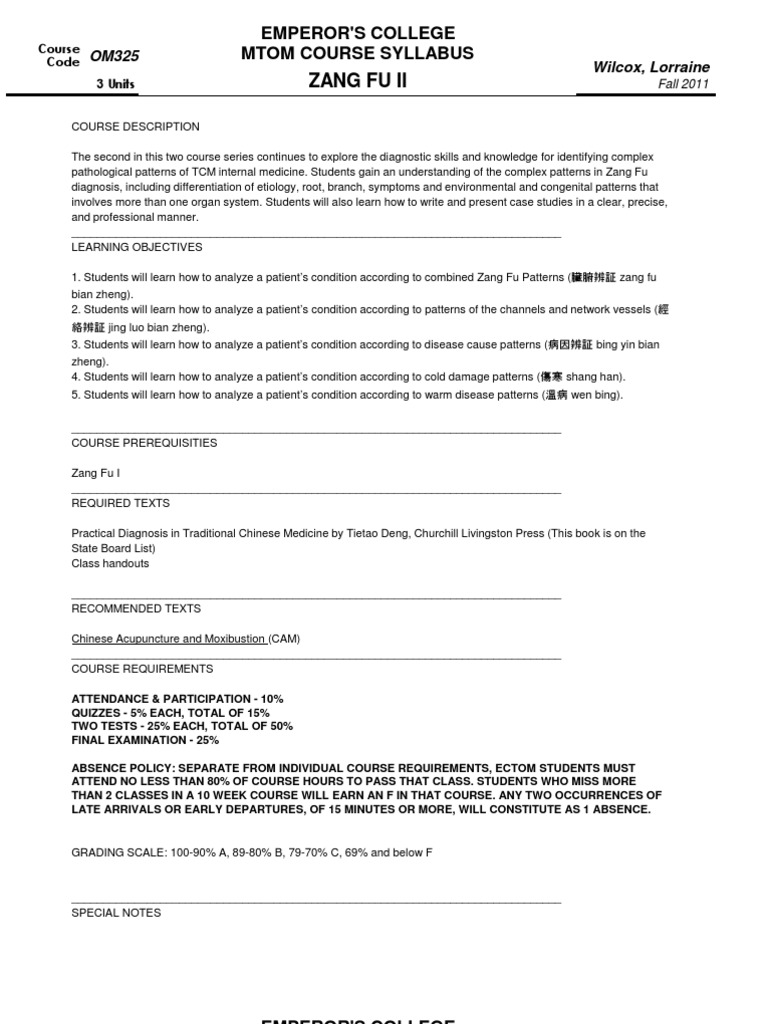 Zang Fu Ii | PDF | Traditional Chinese Medicine | Medical Diagnosis