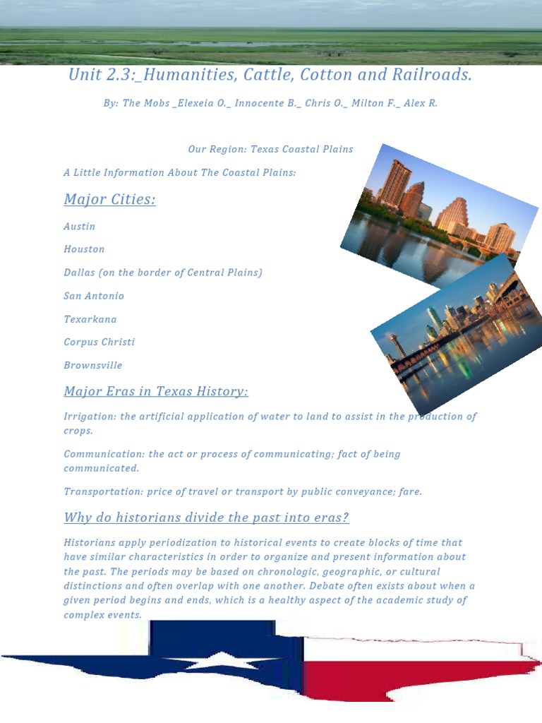 Unit 2.3: - Humanities, Cotton, Cattle, and Railroads | PDF | Texas ...