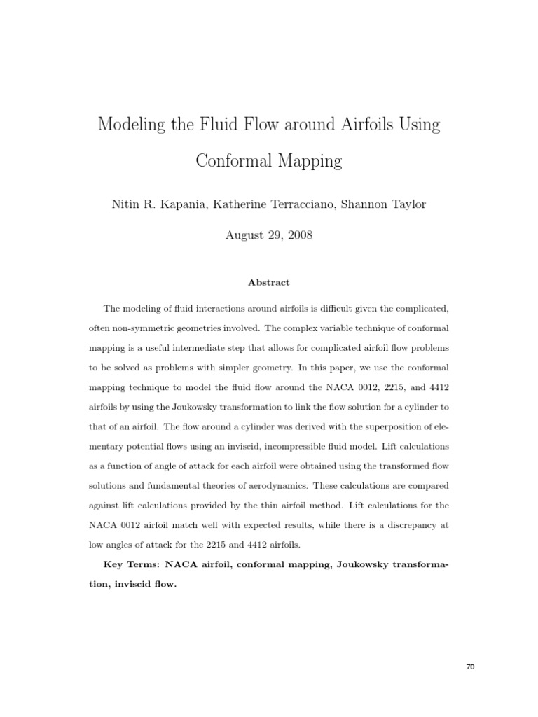 Conformal Mapping | PDF | Lift (Force) | Airfoil