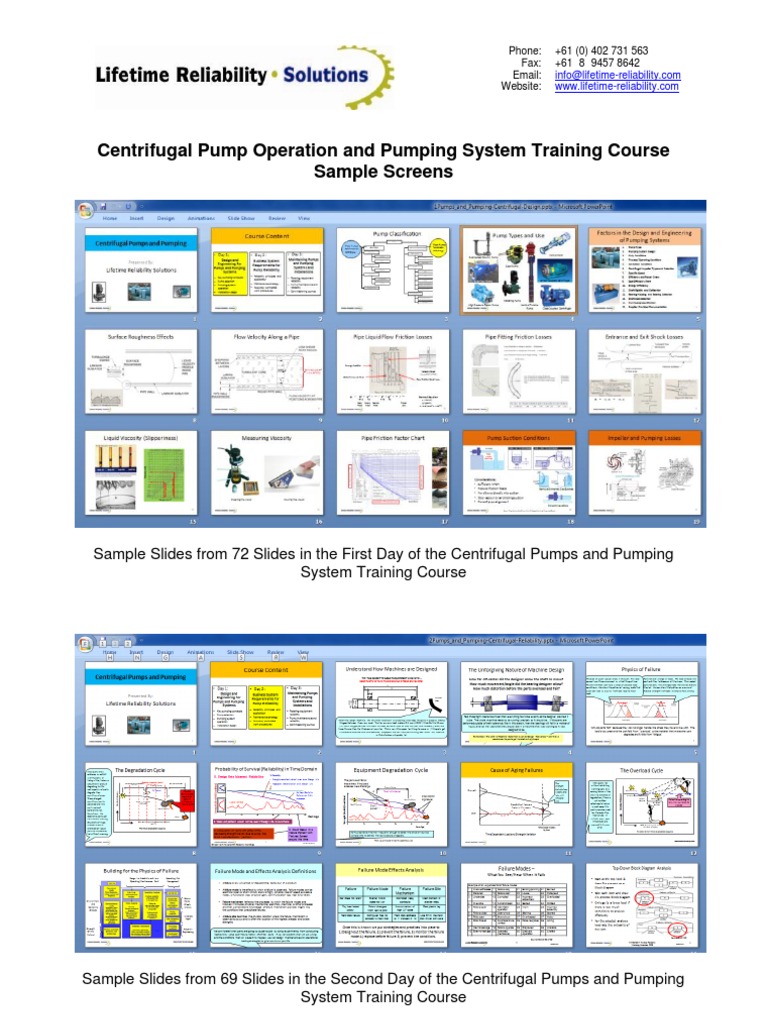 Centrifugal Pump Training Course Samples | PDF