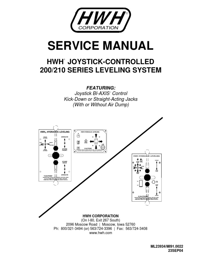 HWH Joystick-Controlled 200/210 Series Leveling System | PDF ...