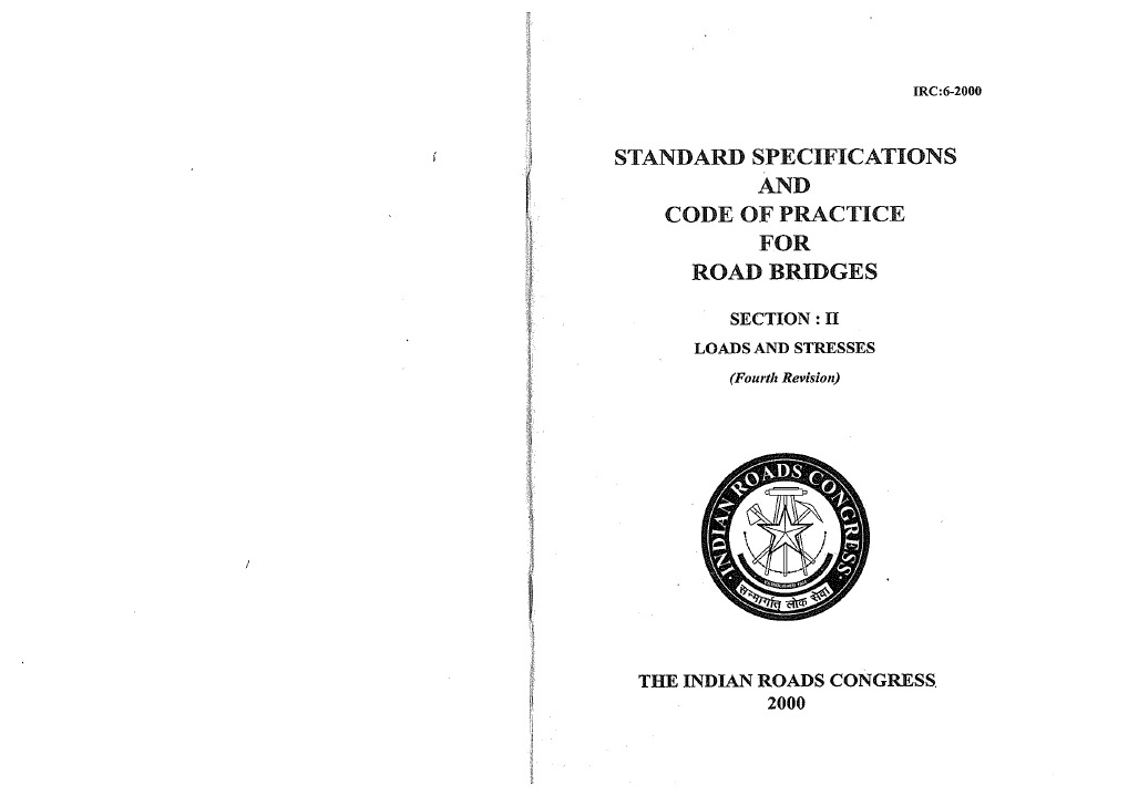 IRC 6-2000 Standard Specifications and Code of Practice For Road ...