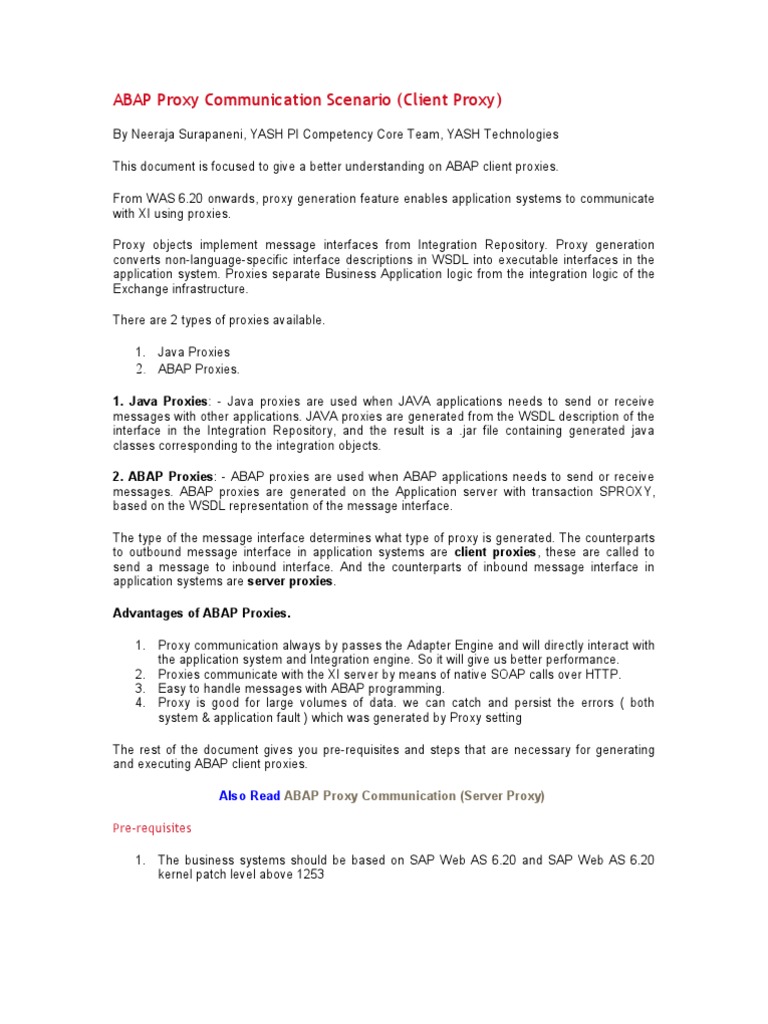 ABAP Proxy Communication Scenario | PDF