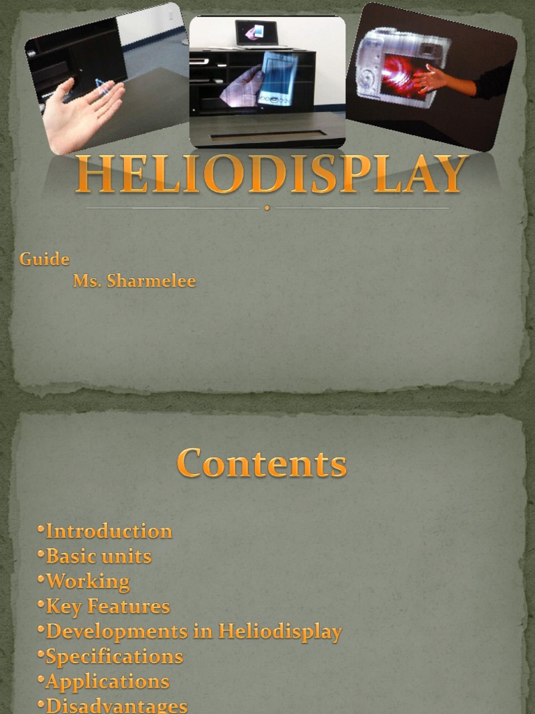 Heliodisplay: Screan Less Technology | PDF | Display Technology | Media ...