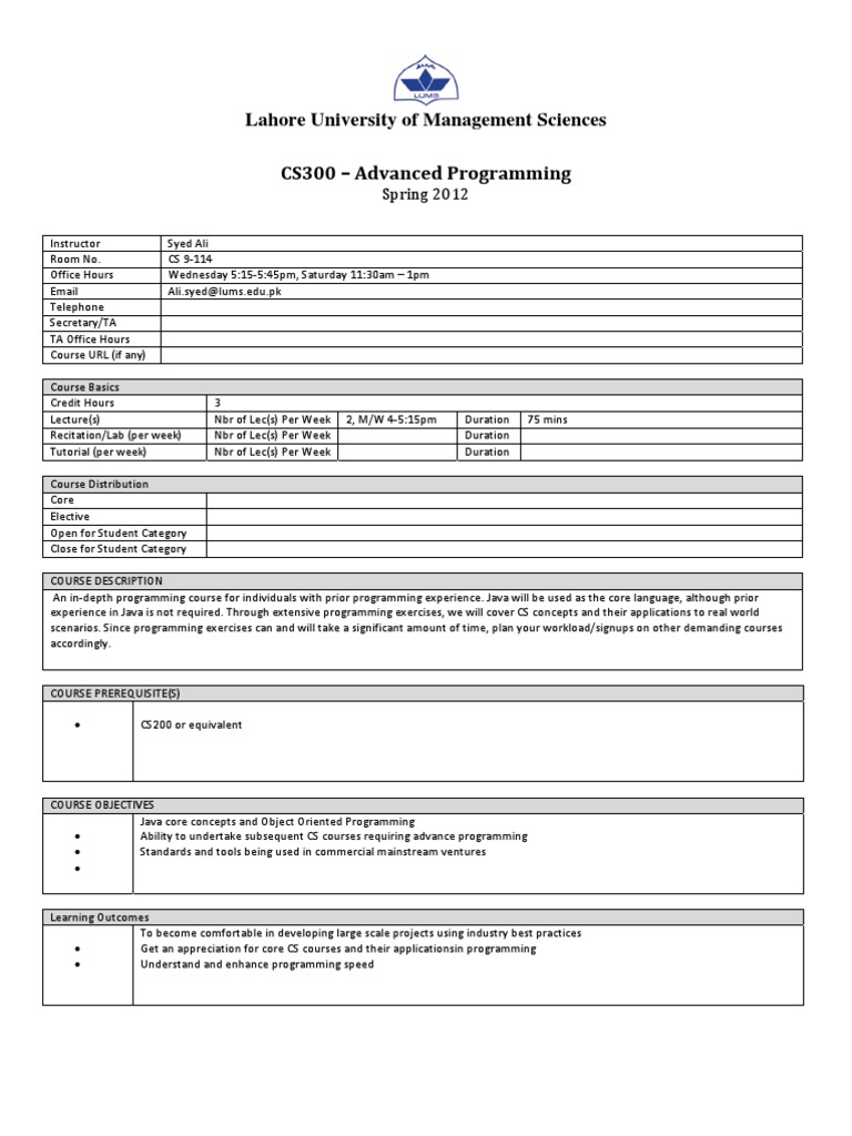 CS 300-Advanced Programming-Syed Ali | PDF | Java (Programming Language ...
