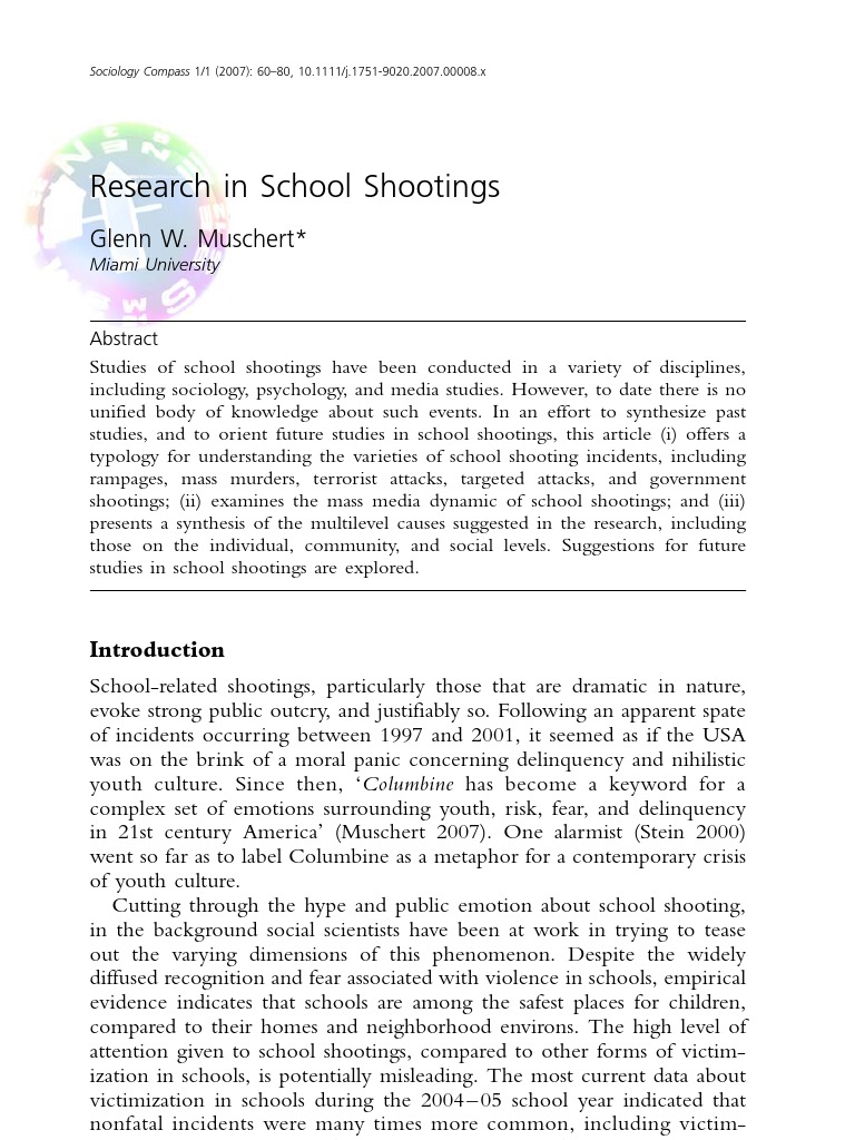 School Shootings | PDF | School Shooting | Social Science