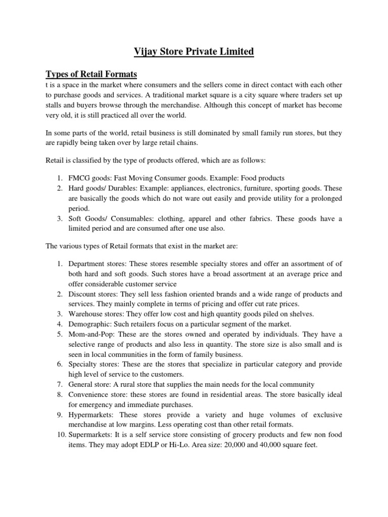 Vijay Store-Case Study | PDF | Retail | Consumer Goods