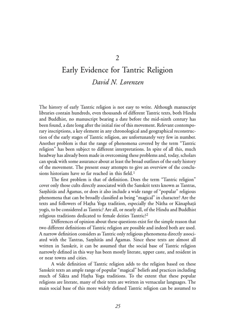 Early Evidence For Tantric Religion | PDF | Tantra | Yoga