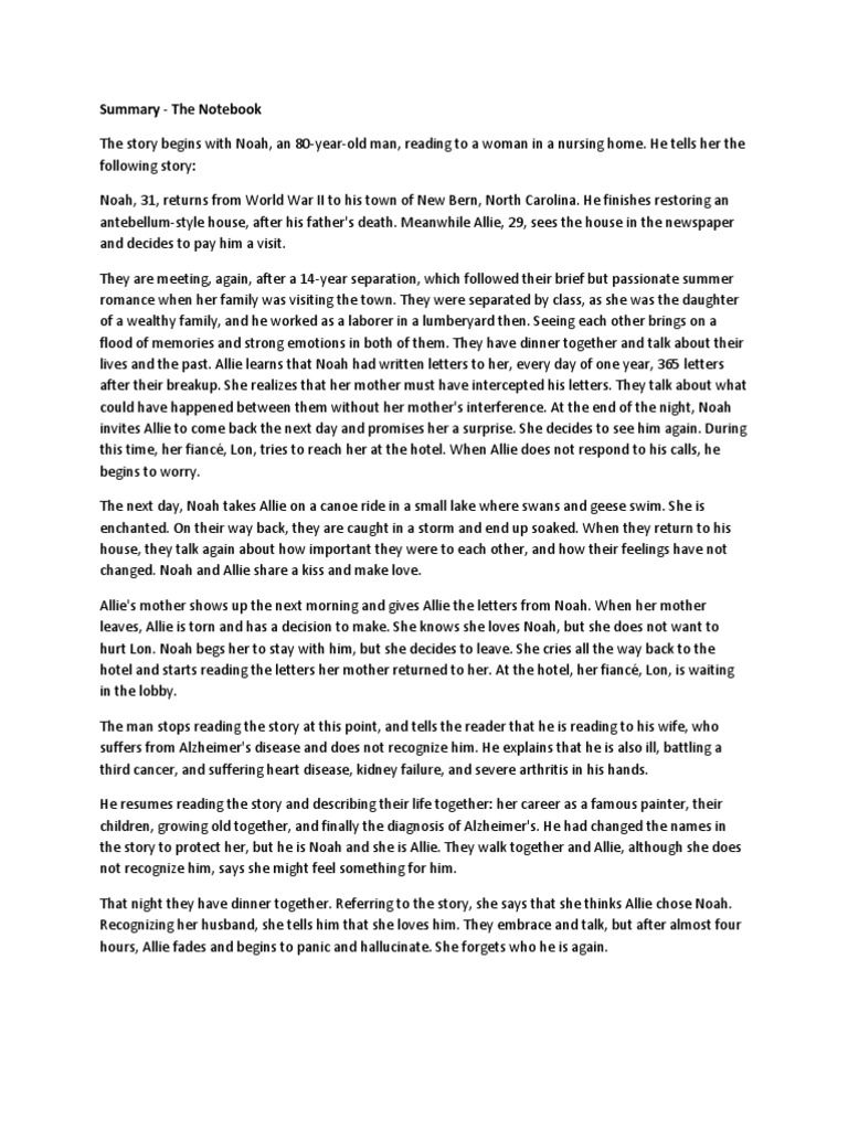 The Notebook Summary | PDF