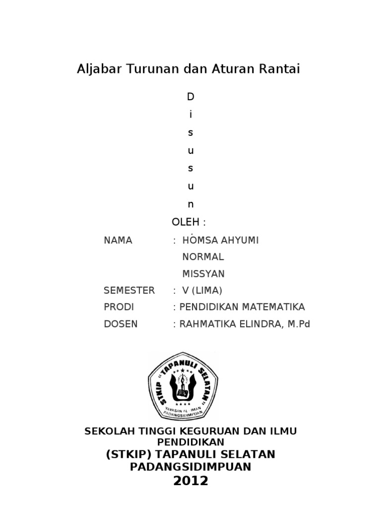 Aljabar Turunan Dan Aturan Rantai | PDF