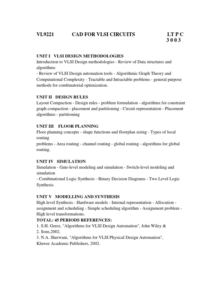Cad For Vlsi Circuits | PDF