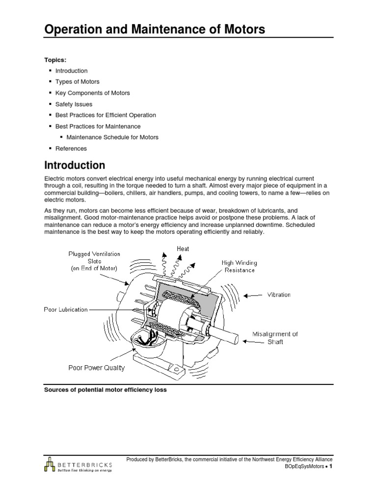 Motor Operation and Maintenance Guide | PDF | Electric Motor ...