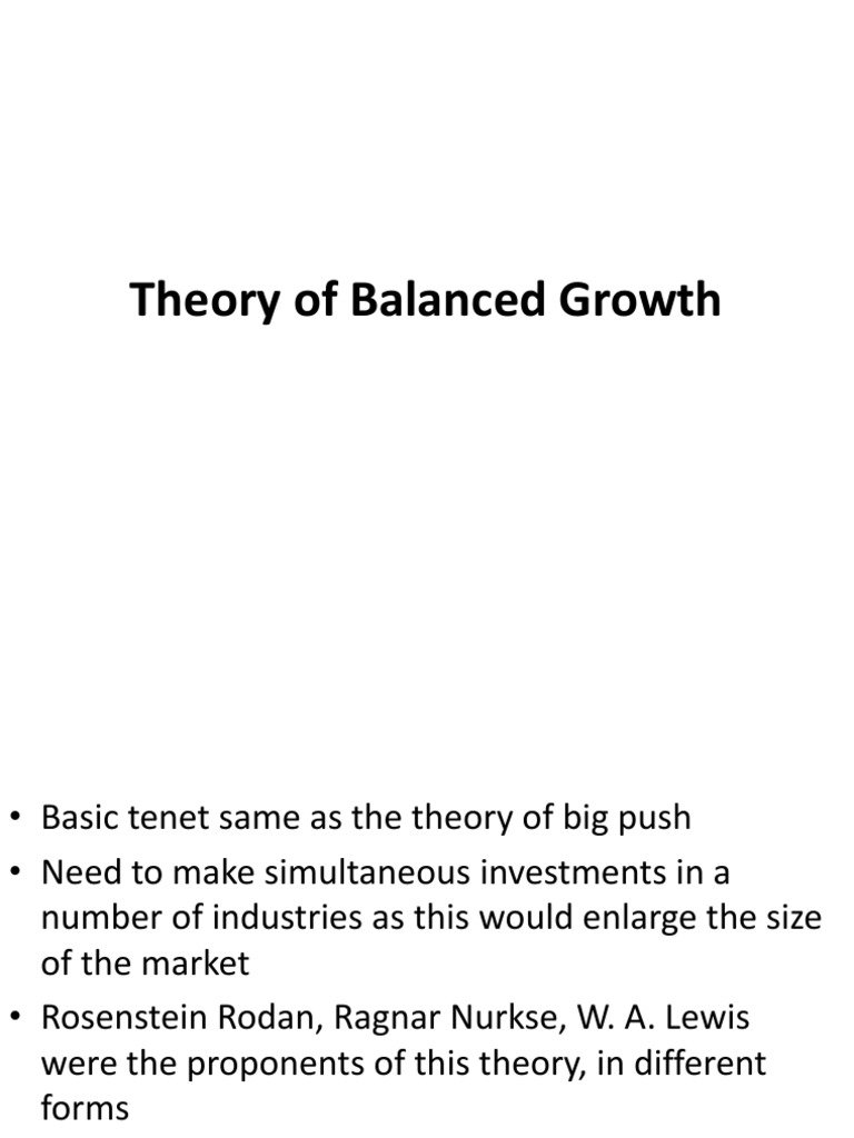 Theory of Balanced Growth | Download Free PDF | Economic Growth | Economics