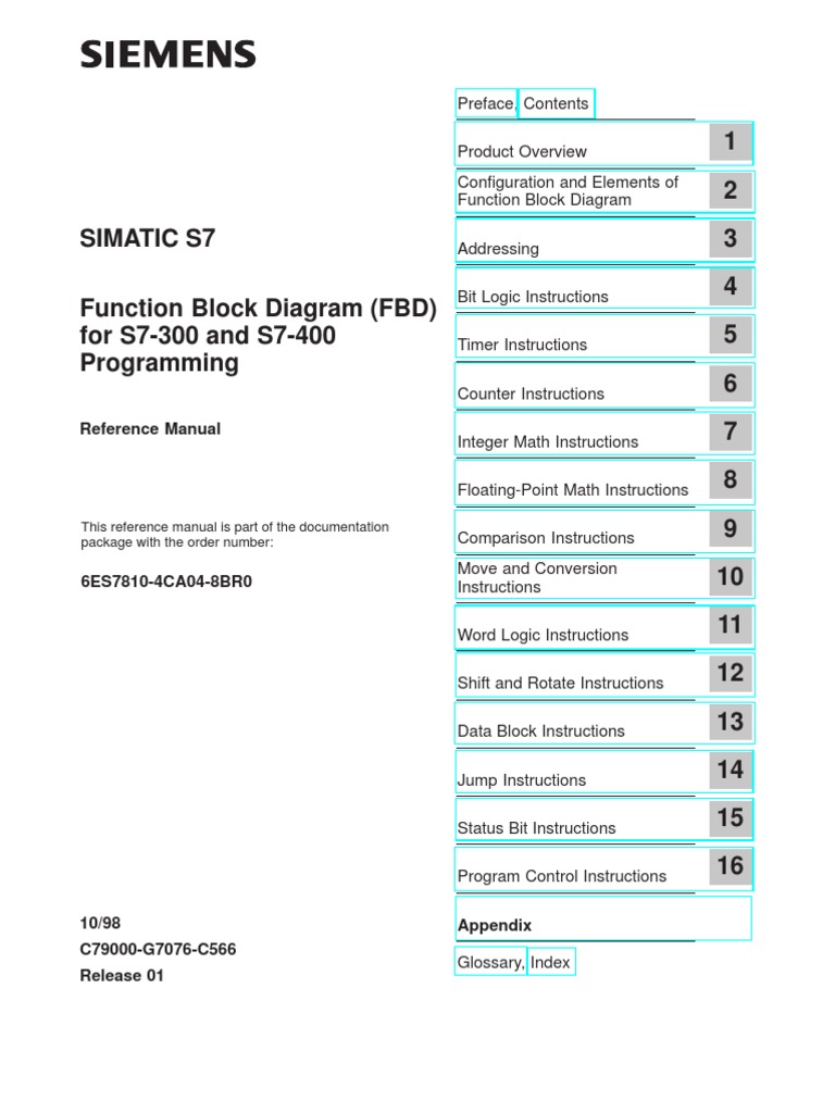 Siemens Simatic S 7 300 - 400 - Function Block Diagram For S7-300 and ...