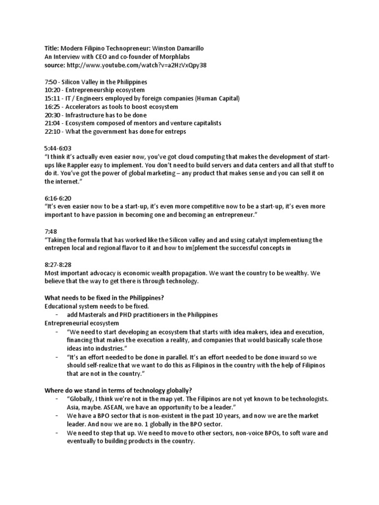 Interview With Winston Damarill, CEO of Morphlabs | PDF | Startup ...