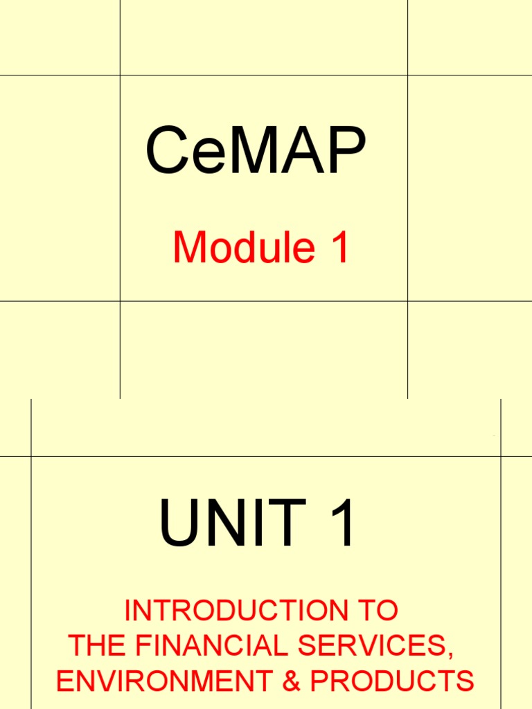 CeMAP Module 1 Study Guide | PDF