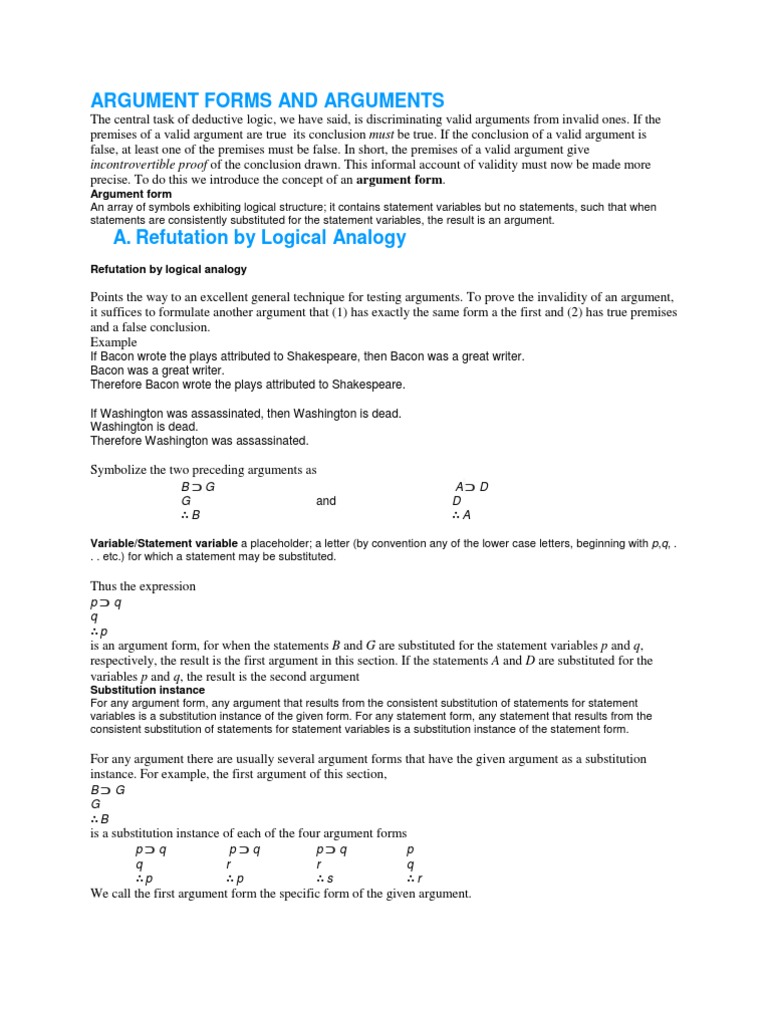 Argument Forms and Arguments | Validity | Argument | Free 30-day Trial ...