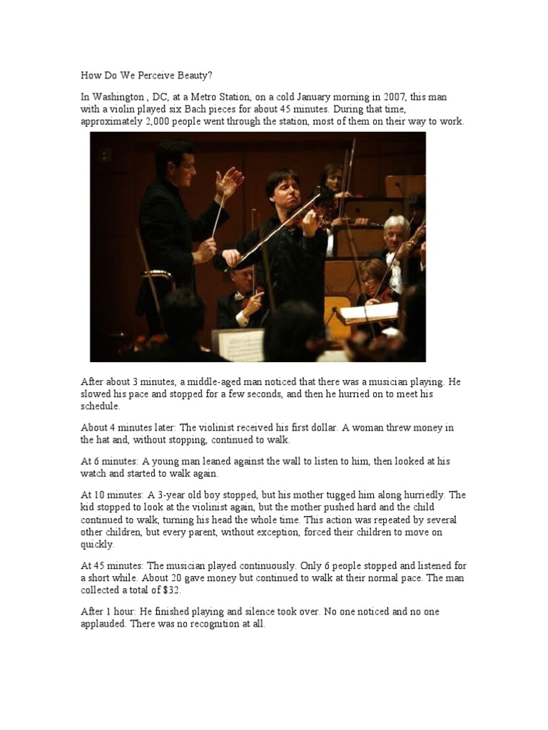 How Do We Perceive Beauty? | PDF | Violin | Leisure