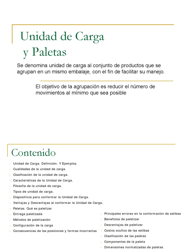Tema Unidad de Carga y Paletas | PDF | Aluminio | Transporte