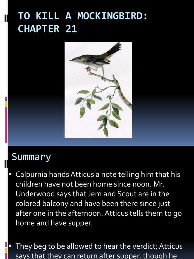 To Kill A Mockingbird Chapter 21 | PDF | To Kill A Mockingbird ...