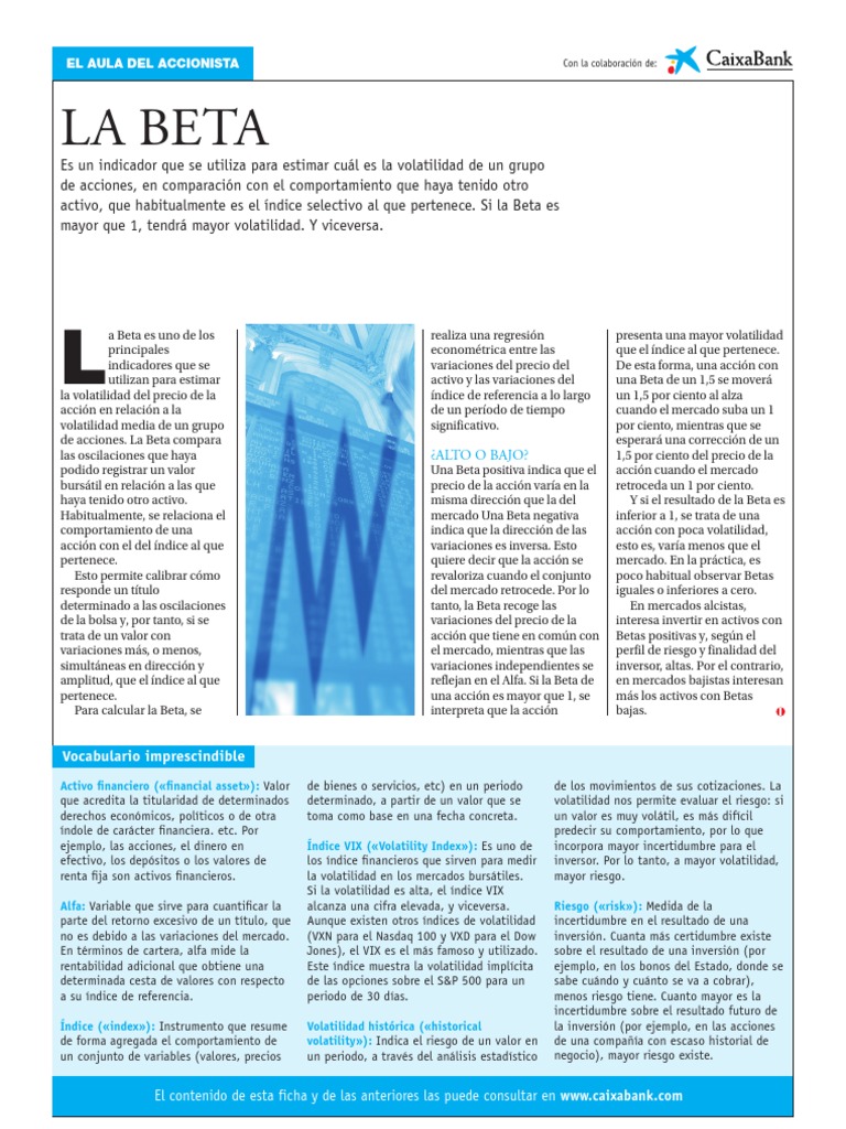 La Beta | PDF | Compartir (Finanzas) | Bolsa