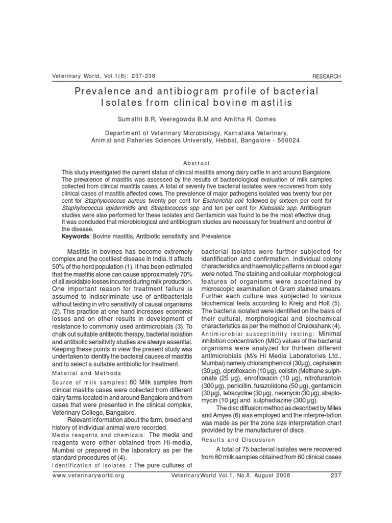 Prevalence and Anti Bio Gram Profile of Bacterial HTTP Isolates From ...