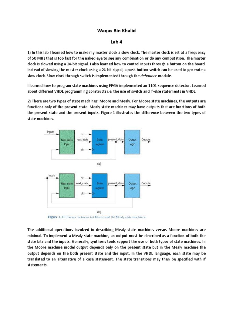 Lab 4 | PDF | Vhdl | Input/Output