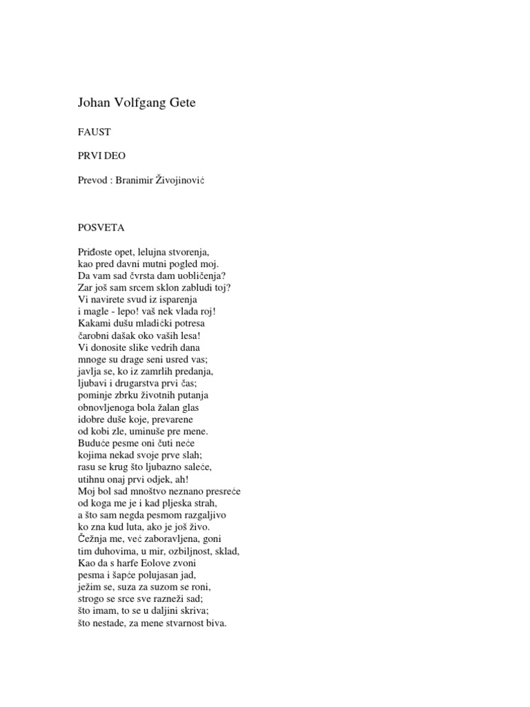 Johan Volfgang Gete - Faust | PDF