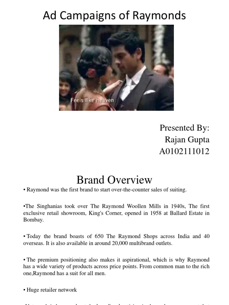 Ad Campaigns of Raymonds | PDF | Advertising | Brand