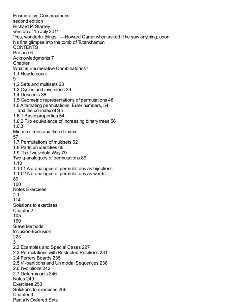 Combinatorics Pdf Permutation Combinatorics