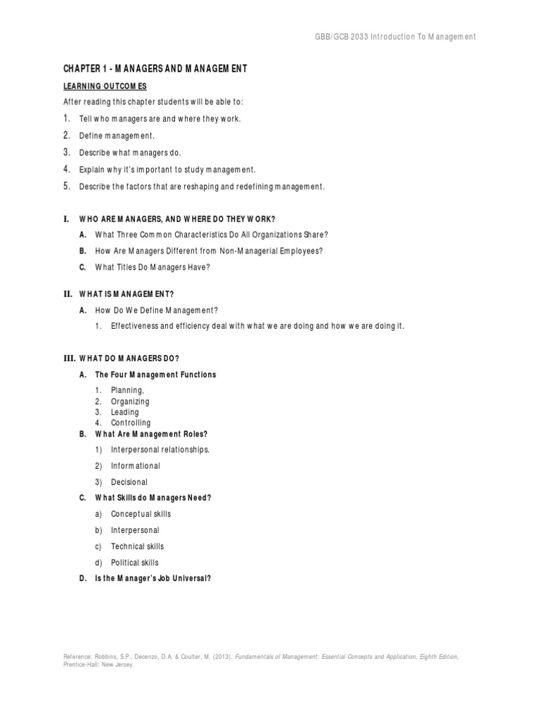 Introduction to Management Concepts | PDF