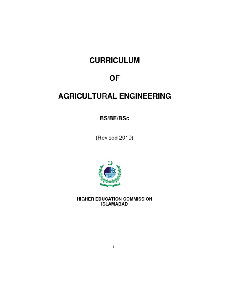 Agricultural Engineering Curriculum 2010 | PDF | Matrix (Mathematics ...
