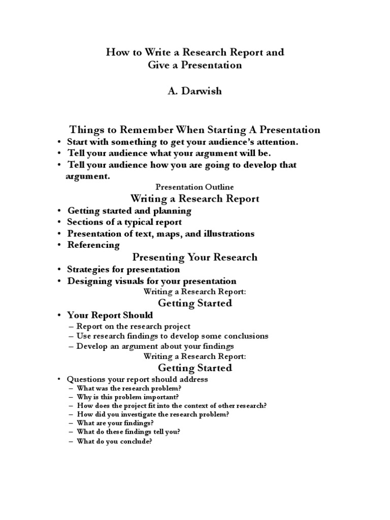 How To Write A Research Report | PDF | Argument | Abstract (Summary)