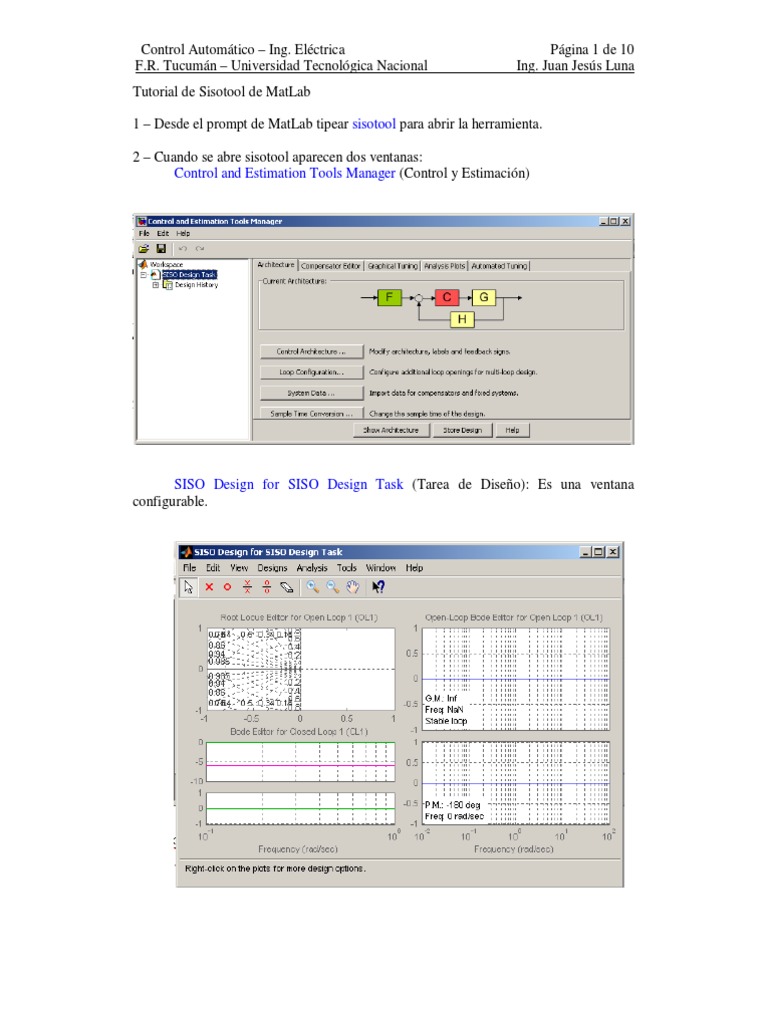 Tutorial de Sisotool de MatLab | PDF | Matemáticas Aplicadas | Formalismo (deductivo)