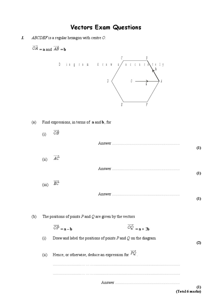 Vectors Gcse Exam Questions Elementary Geometry Geometry
