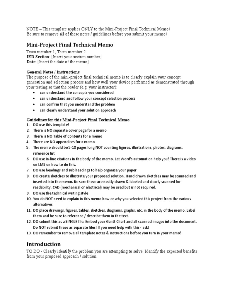IED Tech Memo Sample | Memorandum | Data