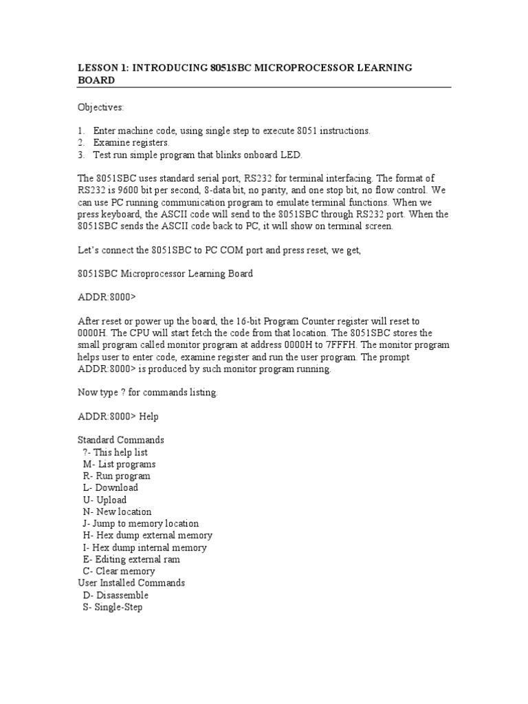 8051 Learning Board | PDF | Instruction Set | Computer Program