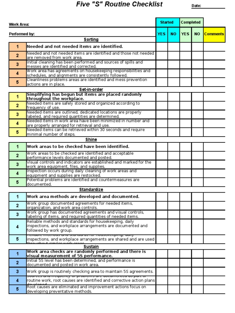 5S VariousForms | Computer Data Storage | Microsoft Excel