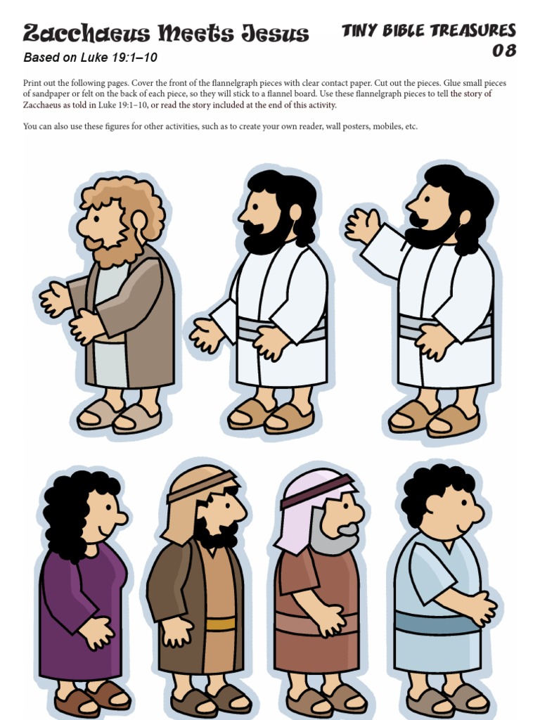 204c - Tiny Bible Treasures 08 - Zacchaeus Meets Jesus - Flannelgraph ...