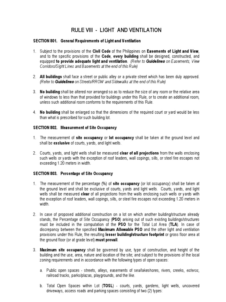 NBC PD1096 Rule VIII Annotated | PDF | Window | Ventilation (Architecture)