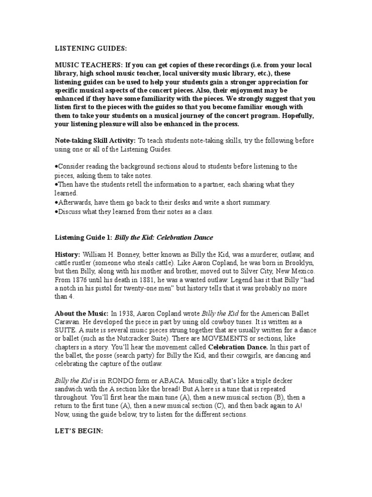 Listening Guides 2 | PDF | Claude Debussy | Orchestras