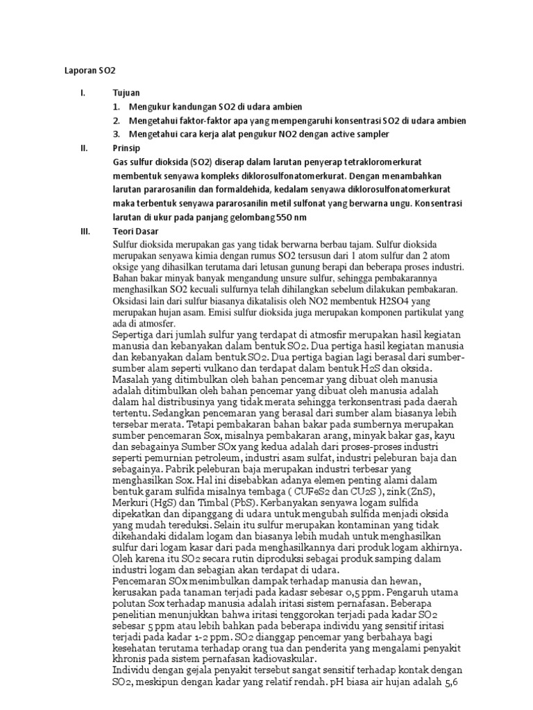 Laporan SO2 | PDF