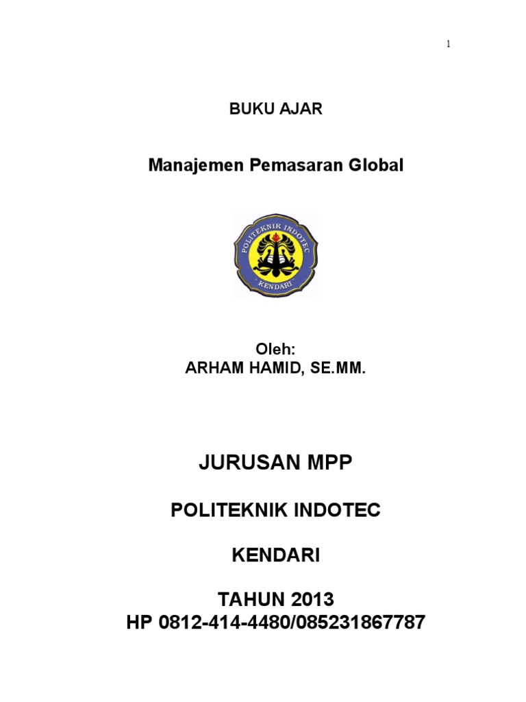 Buku Ajar Manajemen Pemasaran Global | PDF