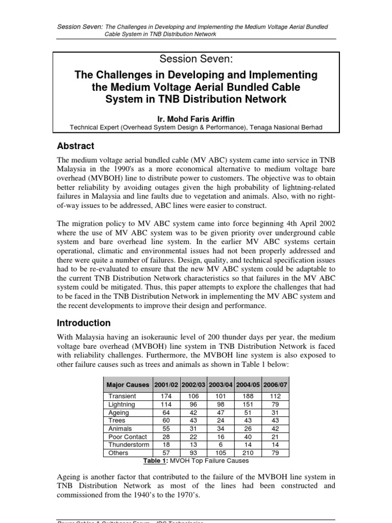 TNB Mvabc | PDF | Cable | Electric Power Distribution