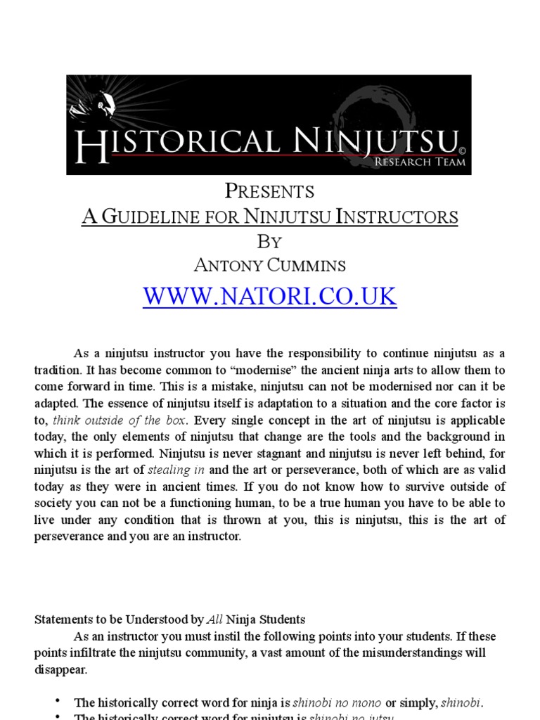 A Guideline For Ninjutsu Instructors | PDF | Home & Garden