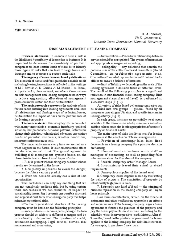 Leasing Risk Management Guide | PDF | Risk Management | Lease