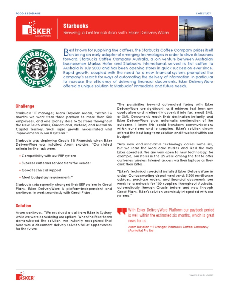 Customer Success - Starbucks Coffee | PDF | Starbucks | Enterprise ...