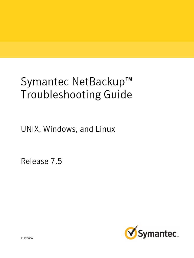 NetBackup Troubleshooting Guide | PDF | Backup | Troubleshooting