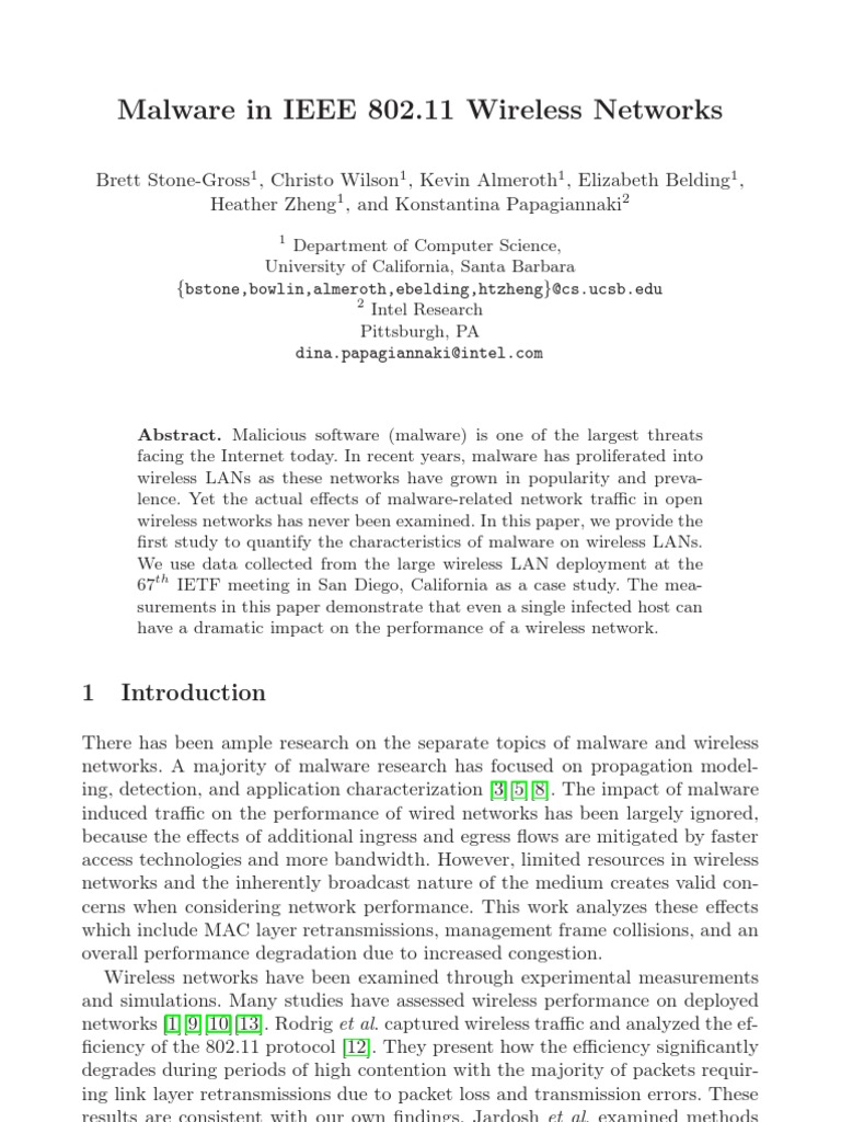 Malware On Wireless Networks | PDF | Transmission Control Protocol ...
