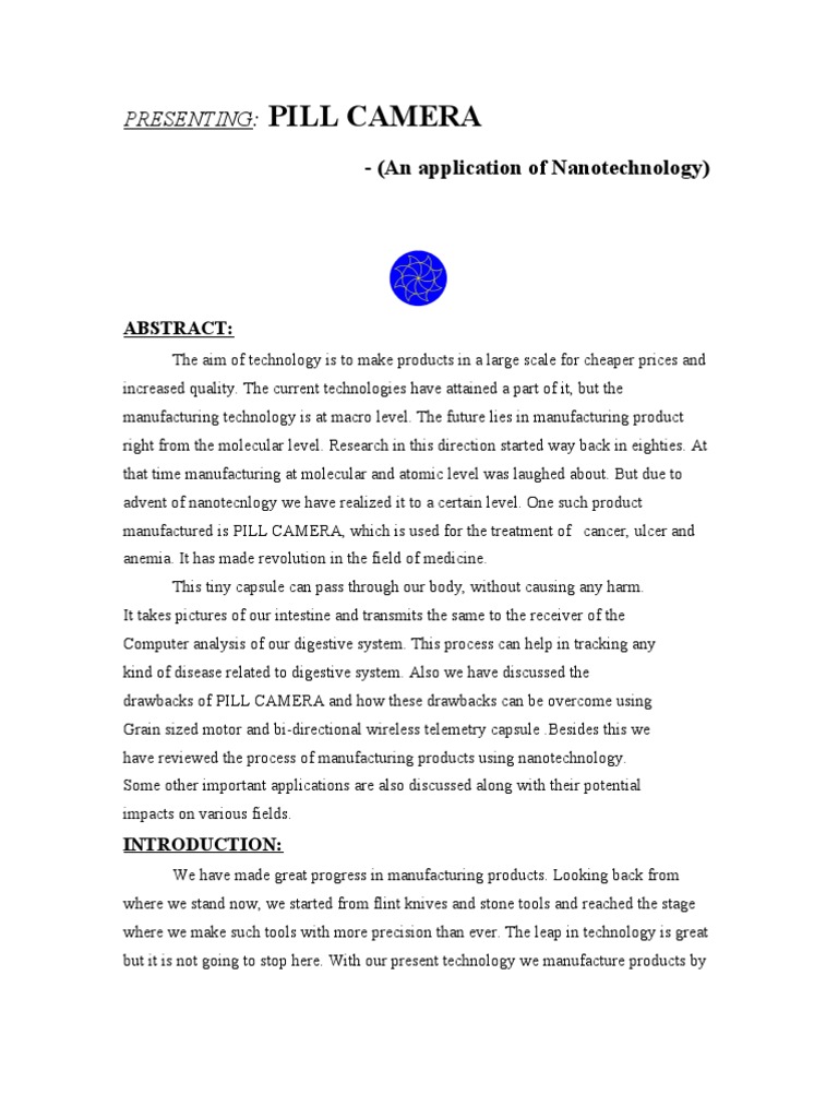Pill Camera | PDF | Telemetry | Nanotechnology